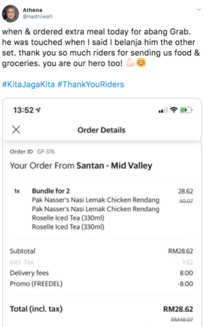 Malaysians Have Been Belanja-ing Food Delivery Riders By Ordering Extra ...