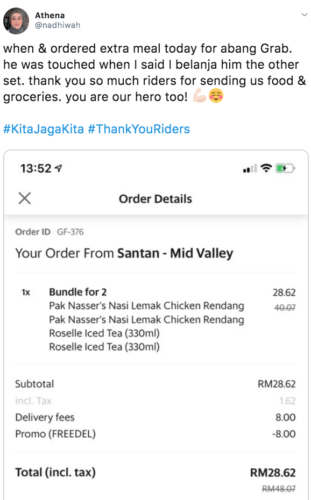 Malaysians Have Been Belanja-ing Food Delivery Riders By Ordering Extra ...