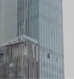 Workers On Gondola Swing In Mid-air Due To Strong Winds In KL