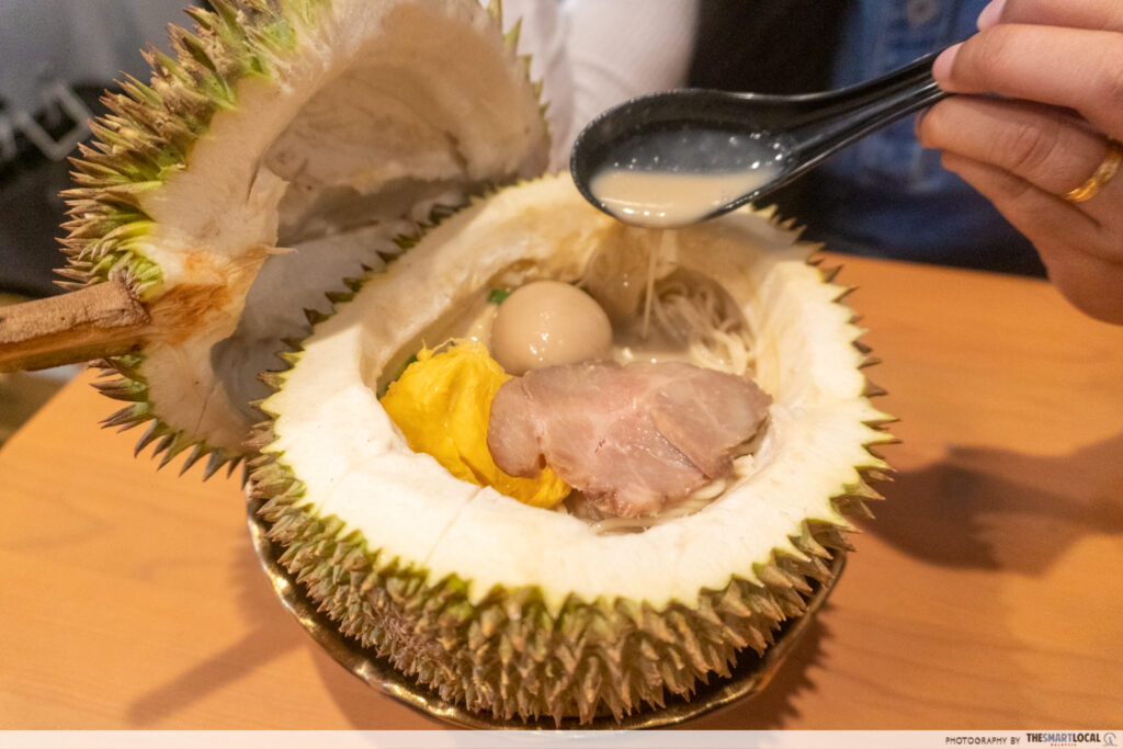 Menya Shishido Launches Durian Ramen & It's Served In A Durian Shell