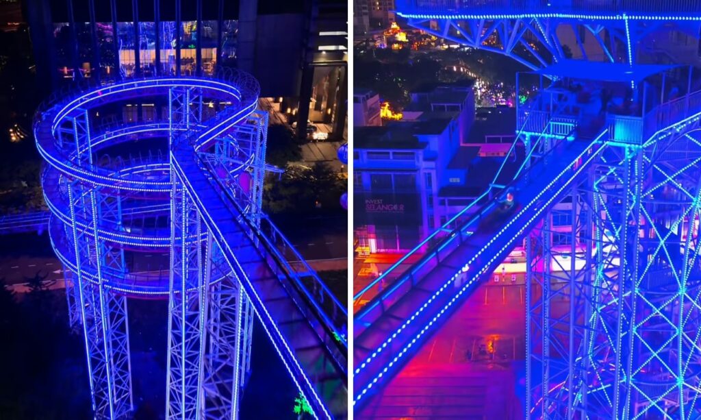 SkyCity Is A New 600m Glass Slide In i-City That Lets You “Swim” In The Sky